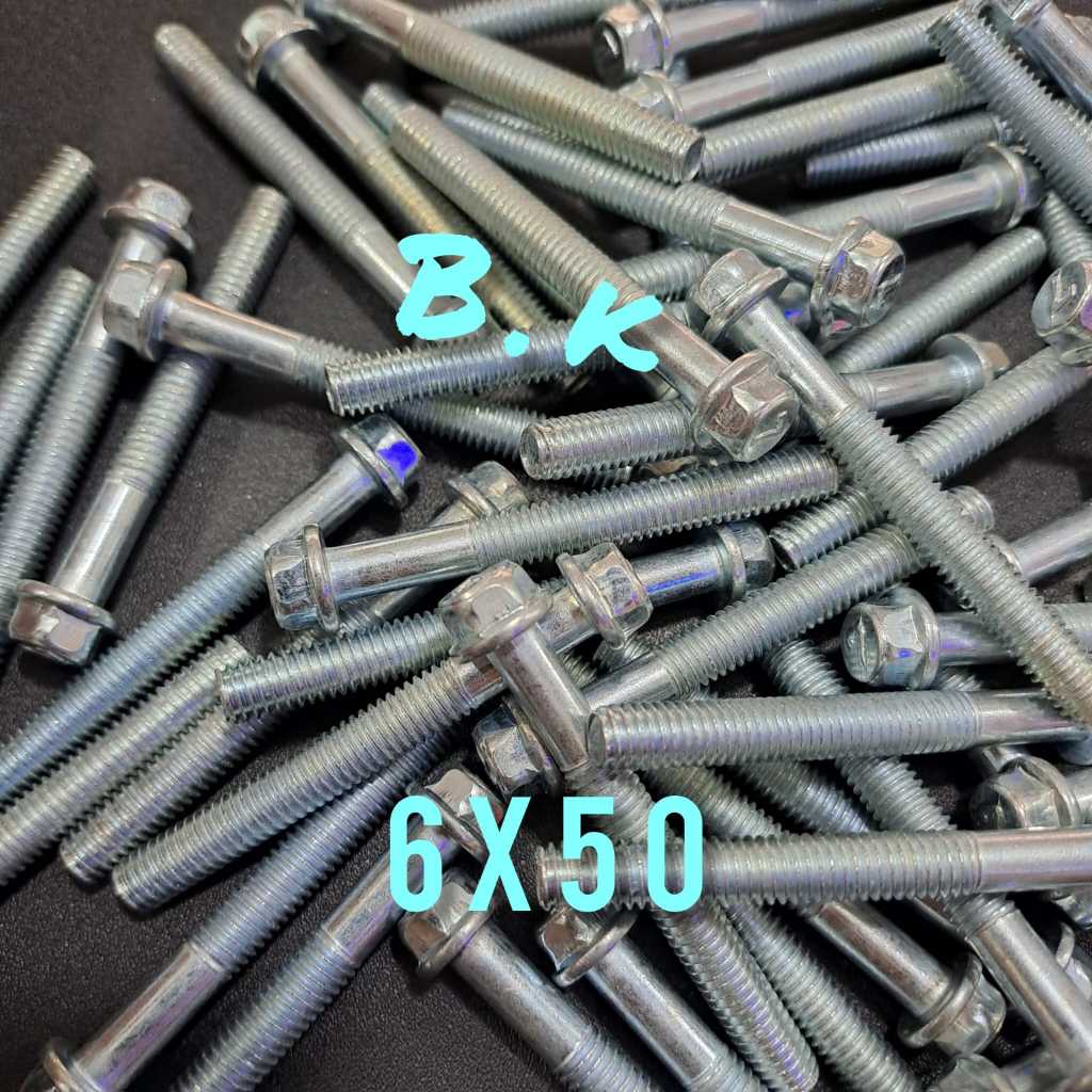 Jual Baut Flange Bolt M6 6x50/Baut Blok Cvt 6x50 Kunci 8 Putih | Shopee ...