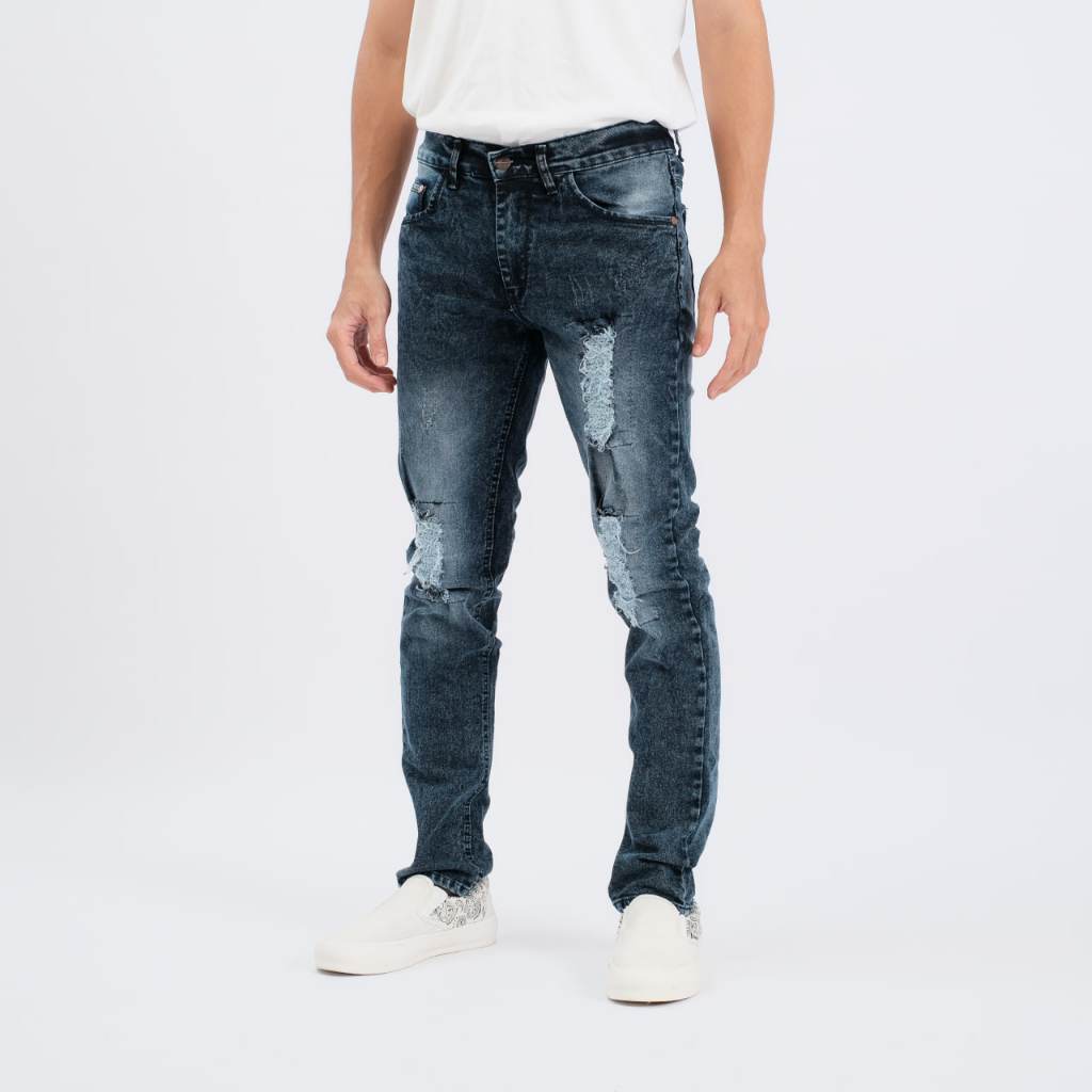 Jual [COD] CELANA JEANS PRIA SOBEK LUTUT ROBEK RIPPED SOFT JEANS ...
