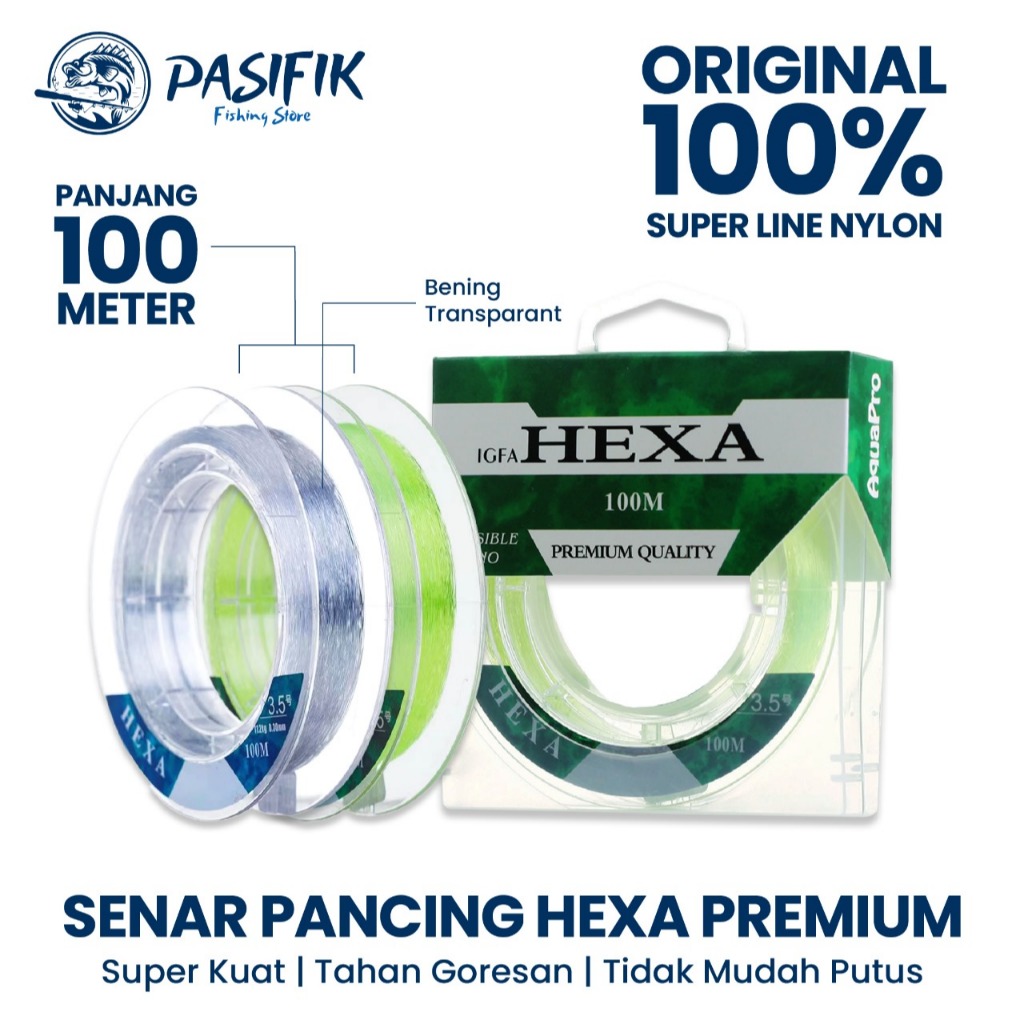 Jual Senar Pancing HEXA Nylon 100M Senar Pancing Monofilament Super ...