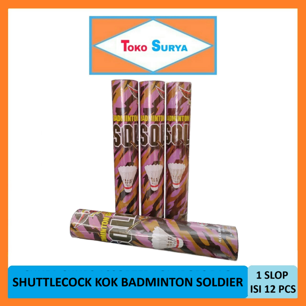 Jual Shuttlecock Kok Badminton Bulu Tangkis Merek Soldier 1 Slop Isi 12 ...