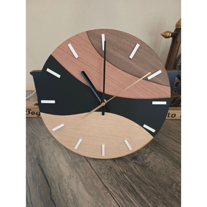 Jual Jam dinding minimalis modern/Jam dinding kayu | Shopee Indonesia