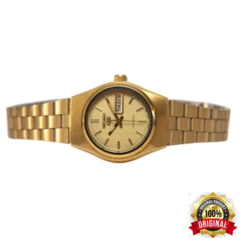 Jual jam tangan wanita SEIKO 5 Automatic SYMA04-K1 Gold ORIGINAL ...