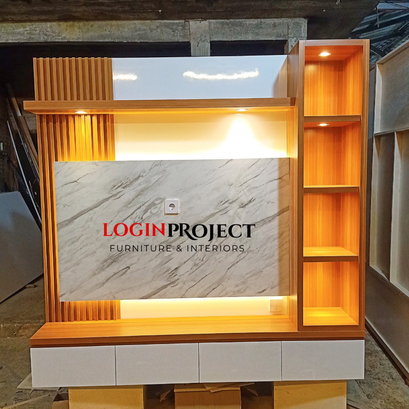 Jual [Khusus Pulau Jawa] Backdrop TV Minimalis - Kabinet TV - Panel ...