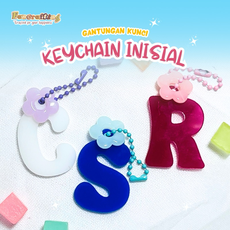 Jual KEYCHAIN INISIAL GANTUNGAN KUNCI HURUF SIMPLE LUCU MURAH MERIAH ...