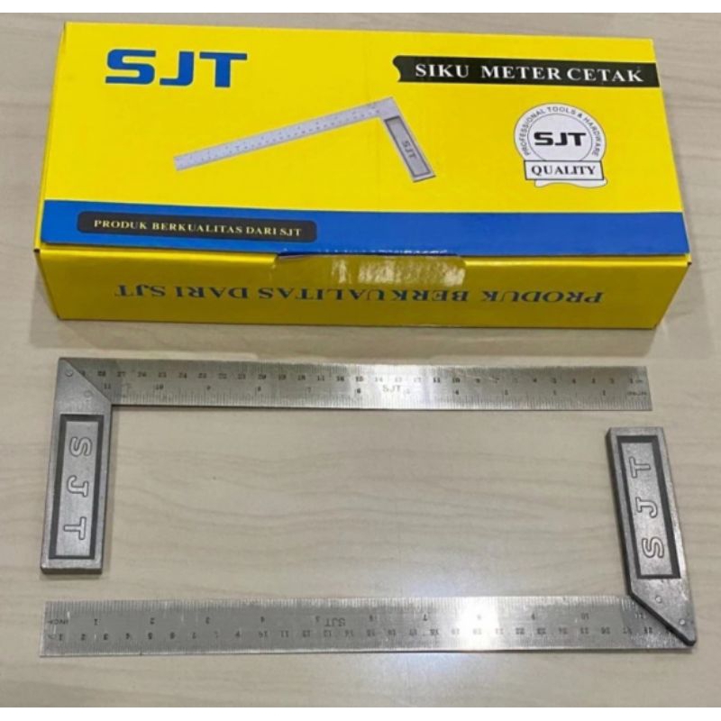 Jual siku meter SJT 12 inchi bagus penggaris siku tukang 30cm try square 12" siku sudut rol besi ...
