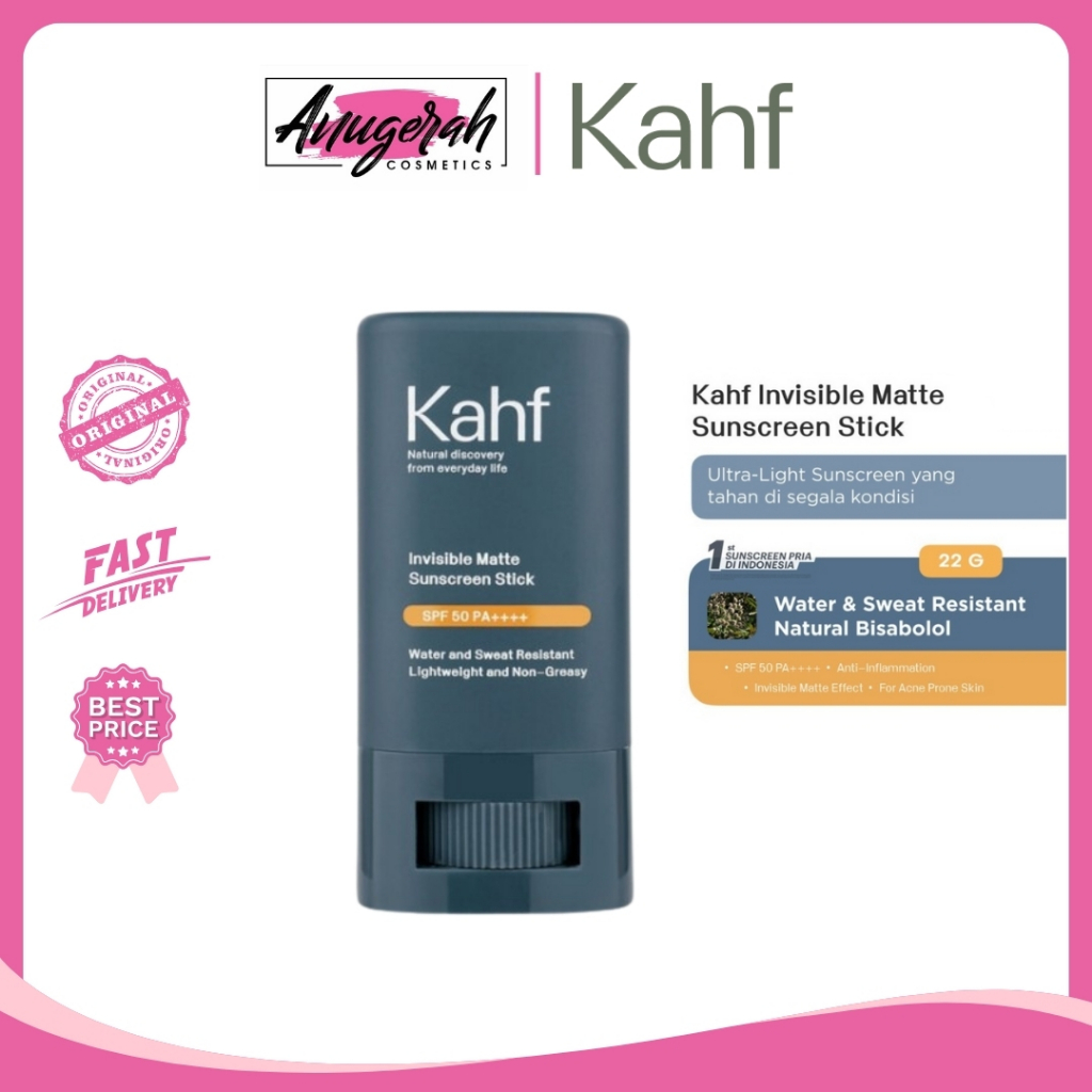 Jual Kahf Invisible Matte Sunscreen Stick SPF 50 PA++++ 22 g | Shopee ...