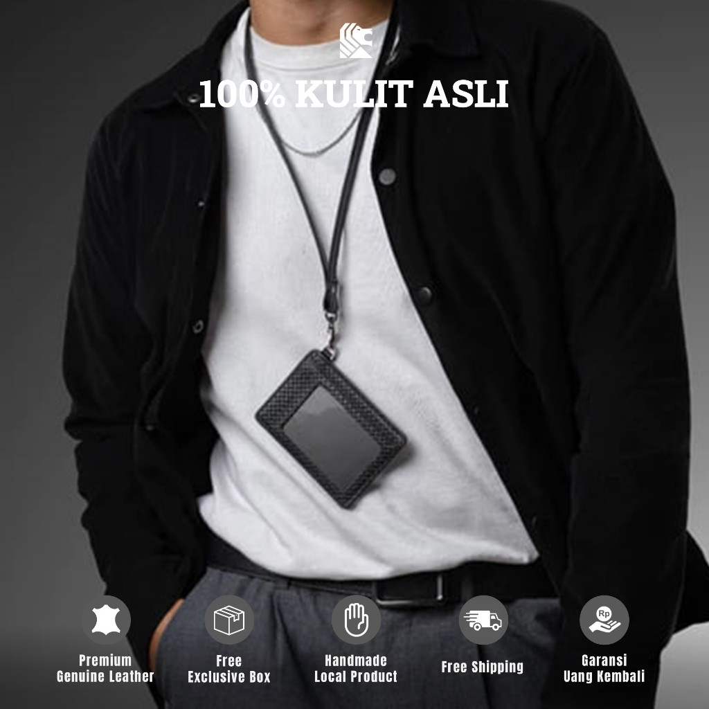 Jual Reven Batara Lanyard ID Card Gantungan Name Tag Kulit Asli Ori ...