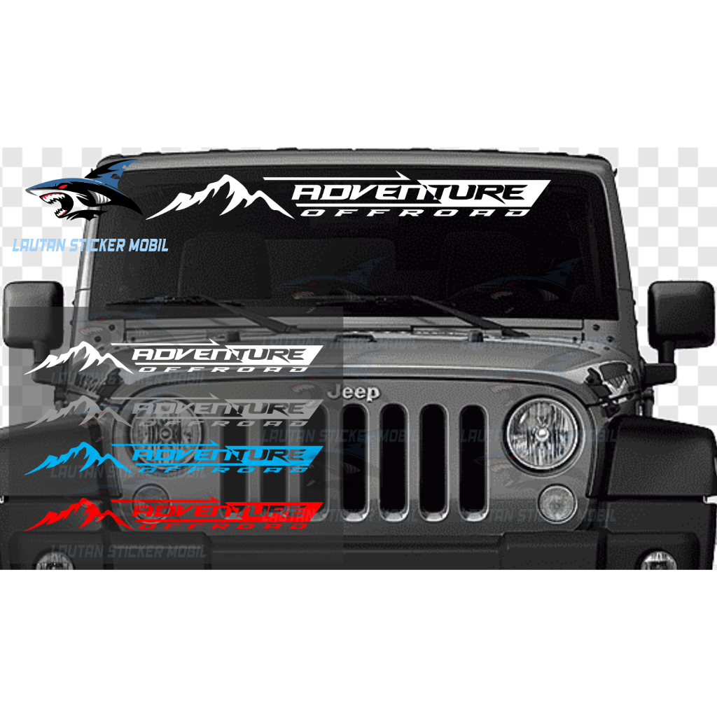 Jual cutting sticker kaca depan mobil off road adventure stiker mobil ...