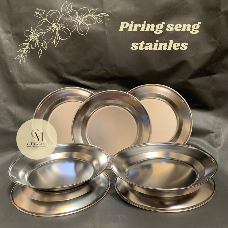 Jual Piring Seng Stainless Steel/Piring Jadul/Piring Besi Tebal/Piring ...