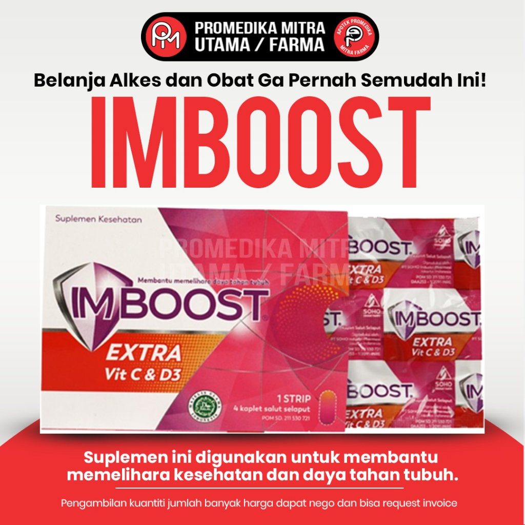Jual Imboost Extra Vitamin C & D3 / Strip 4 Tablet / Multivitamin ...