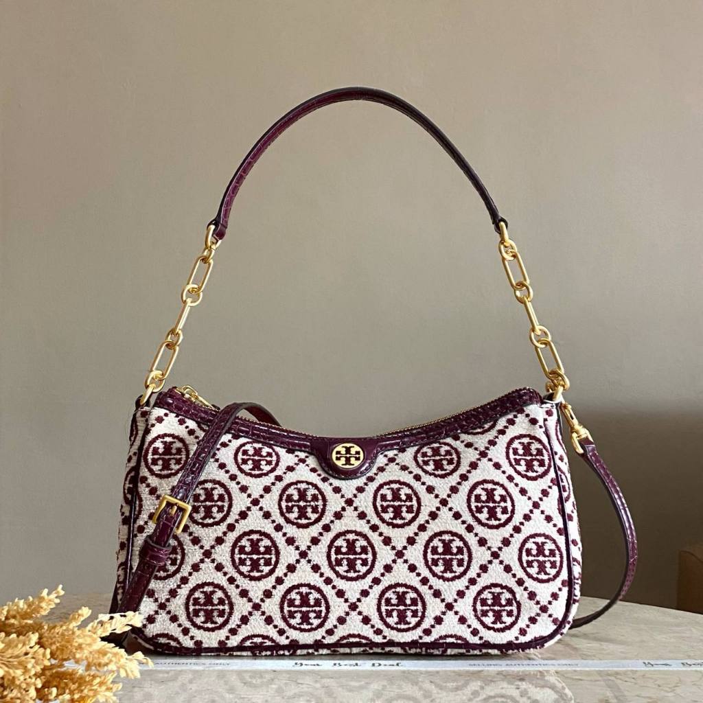 Jual Tory Burch T Monogram Jacquard Studio | Shopee Indonesia