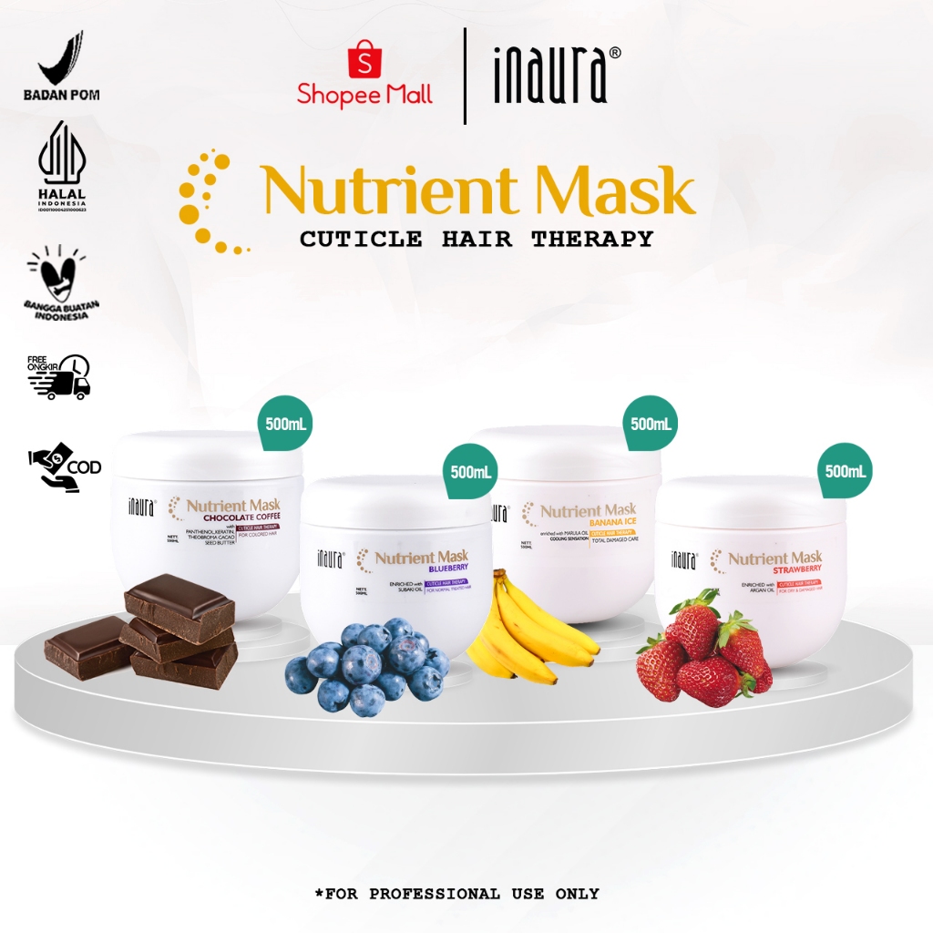 Jual Inaura Nutrient Mask Cuticle hair therapy Series (Blueberry ...