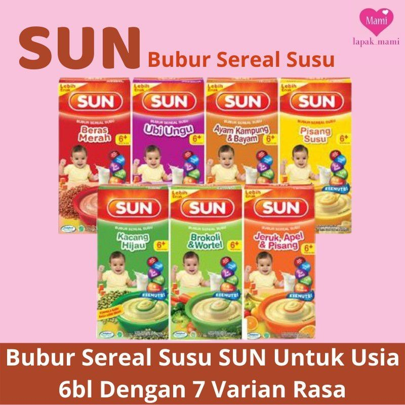 Jual SUN - BUBUR BAYI 120 GRAM BOX / ANEKA RASA | Shopee Indonesia