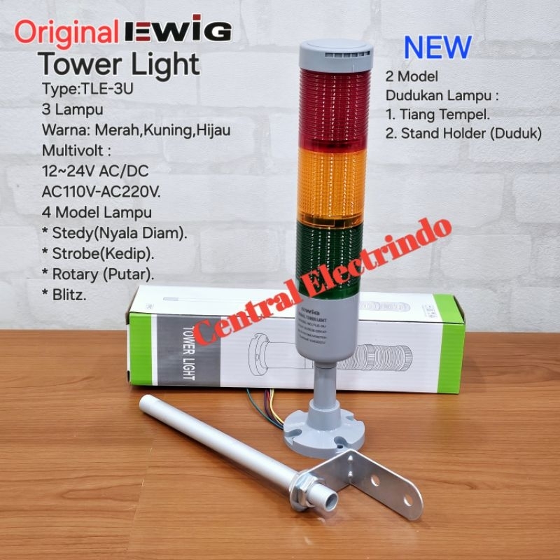 Jual Tower Light/Signal Tower/Lampu Menara EWIG Multivolt & Model TLE ...