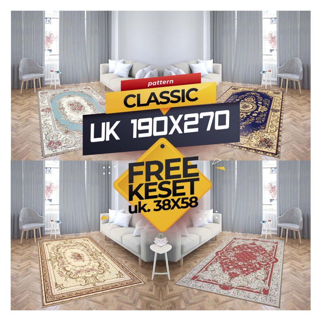 Jual Karpet IndoMat motif Classic Ukuran Jumbo 190x270 bahan Premium ...
