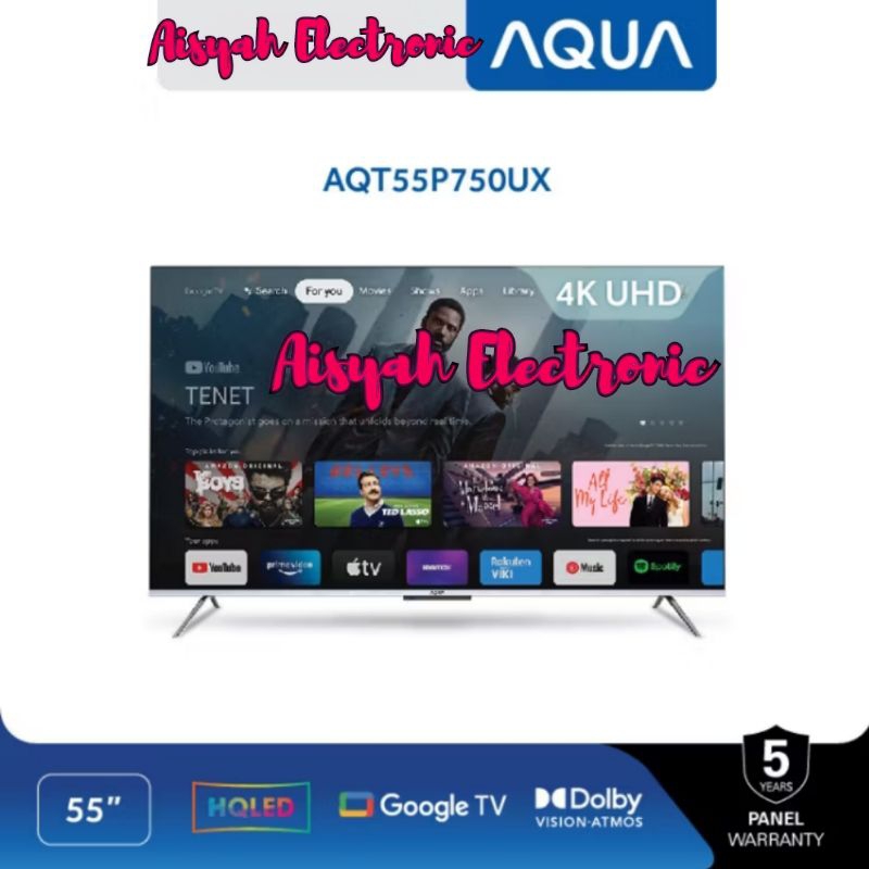 Jual HQLED GOOGLE TV AQUA AQT55P750UX 55 INCI UHD 4K GARANSI 5 TAHUN ...
