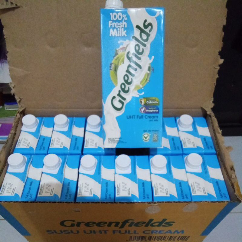 Jual susu greenfield uht full cream 12 pc - 1 karton | Shopee Indonesia