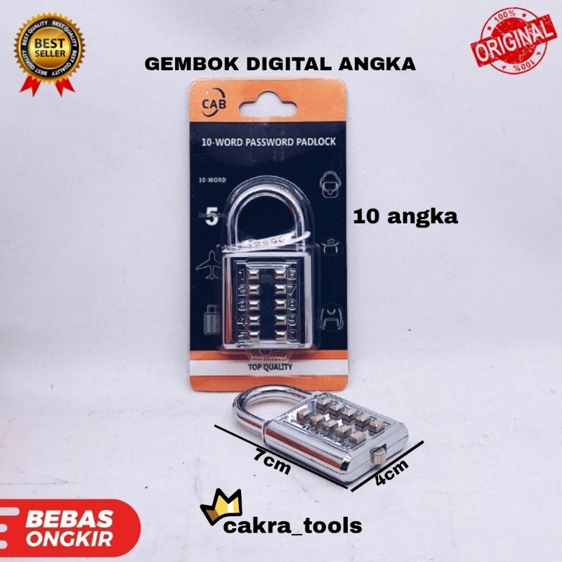 Jual GEMBOK DIGITAL NOMOR KOMBINASI ANGKA DIGITAL LOCK "[8 DIGIT - 10 ...