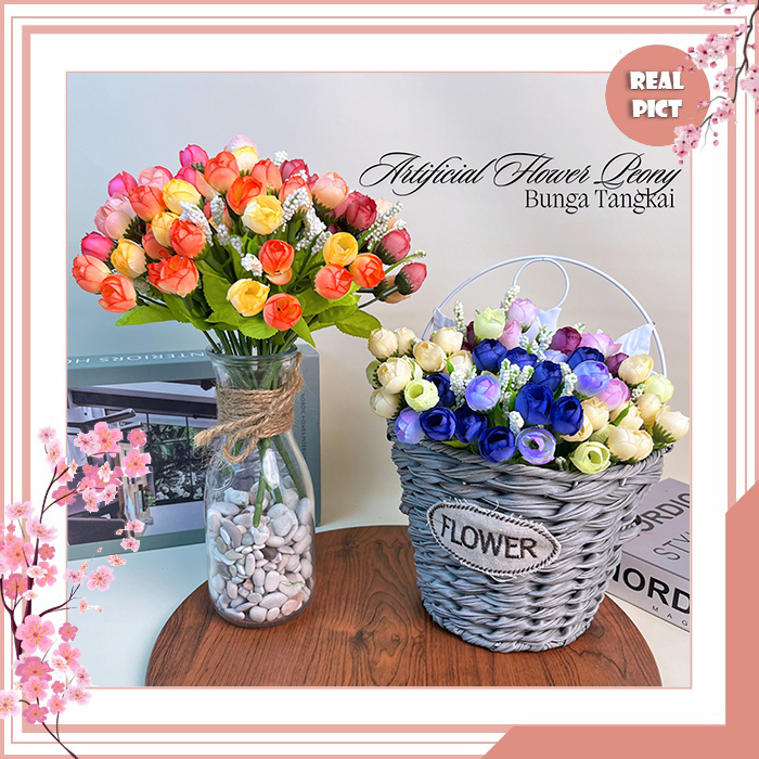 Jual UNICO Tanaman Hias Tangkai Bunga Peony Buatan Bunga Hias Palsu ...