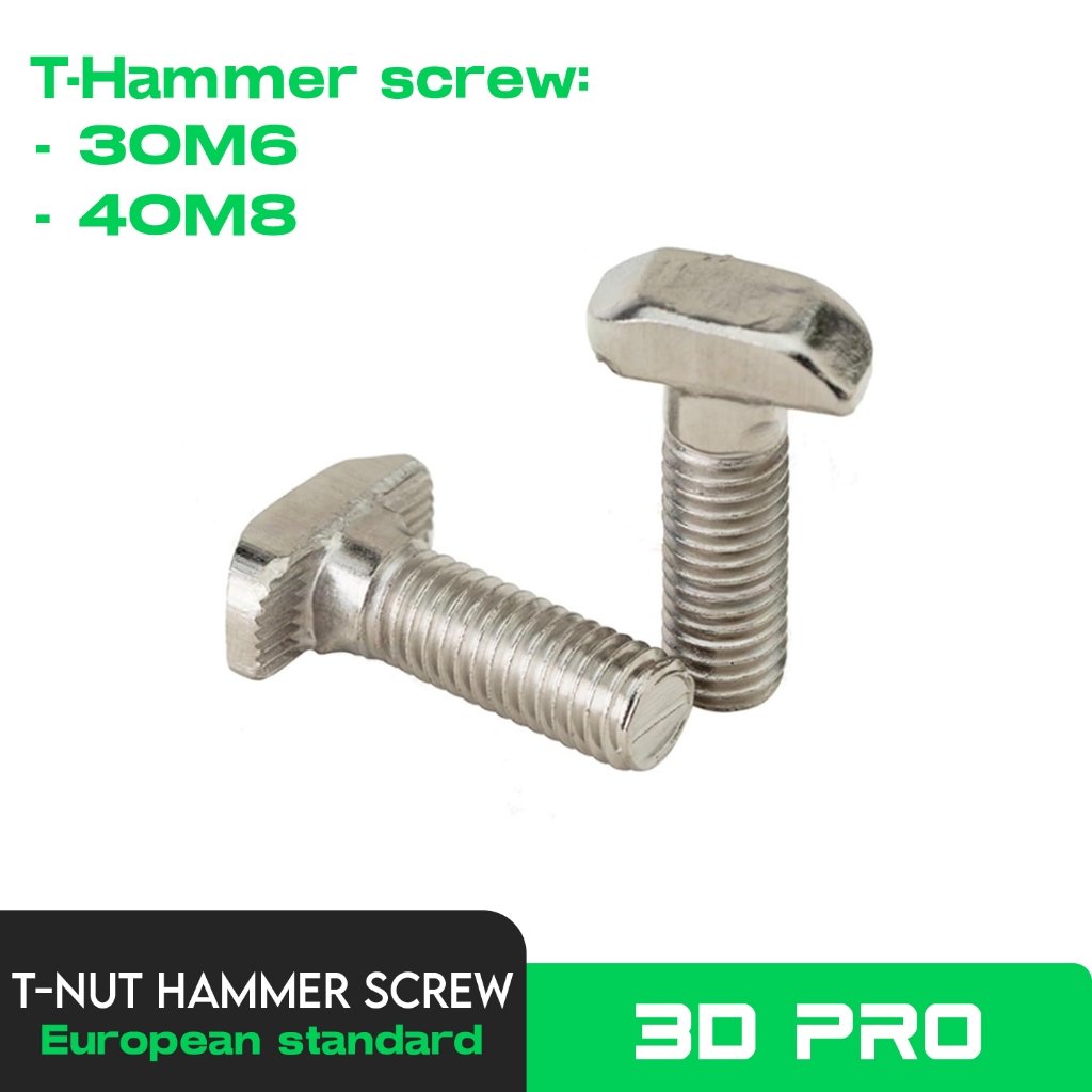 Jual Baut T tee Hammer head nut Bolt Screw Flange Aluminium Profile ...