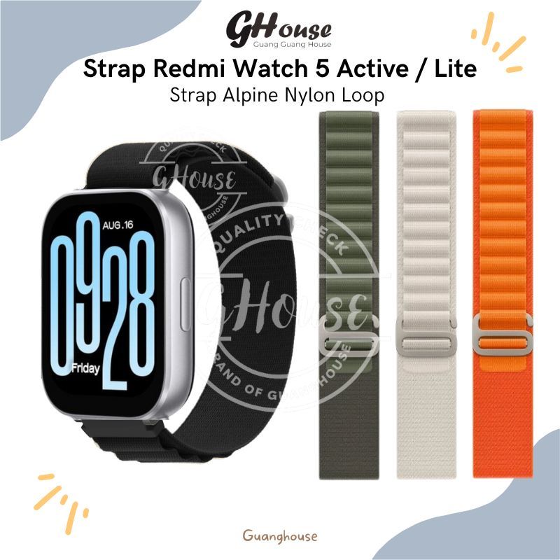 Jual Strap Redmi Watch 5 Active Nylon Alpine Tali Xiaomi Redmi Watch 5 Lite Nylon Strap Bahan ...
