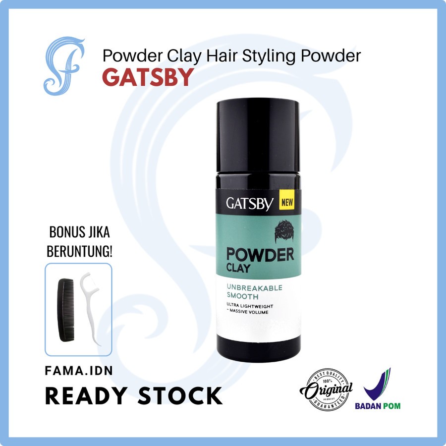 Jual GATSBY Powder Clay Unbreakable Smooth Hair Powder | Shopee Indonesia