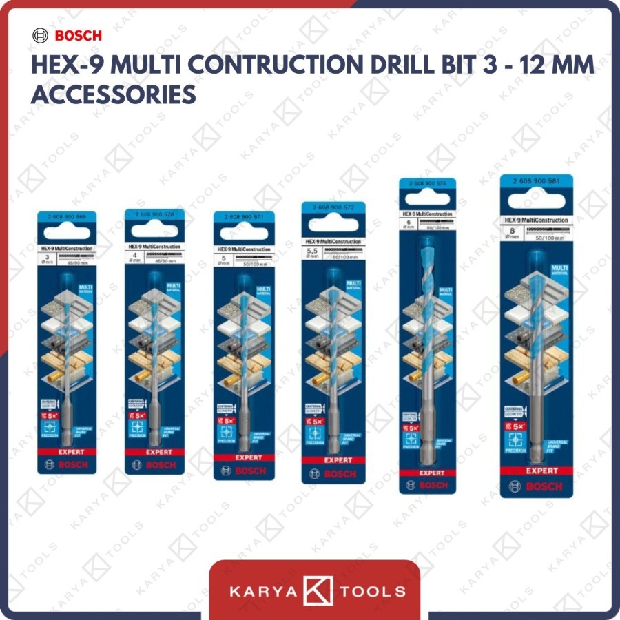 Jual Bosch HEX-9 Multi Contruction Drill Bit / Mata Bor Multi Fungsi 3 ...