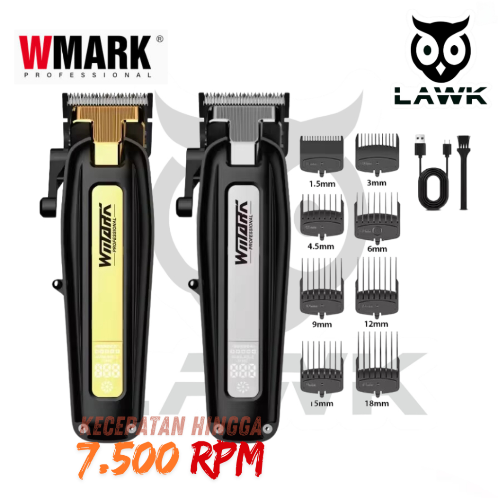 Jual Mesin cukur rambut wmark NG-1060 hair clipper wmark 1060 rechargeable WMARK 7500 RPM WMARK ...