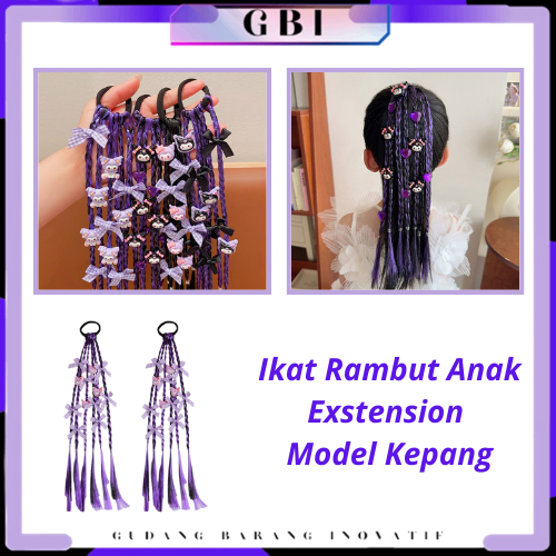 Jual GBI Ikat Rambut Anak Exstension Model Kepang Karakter Kartun 3D ...