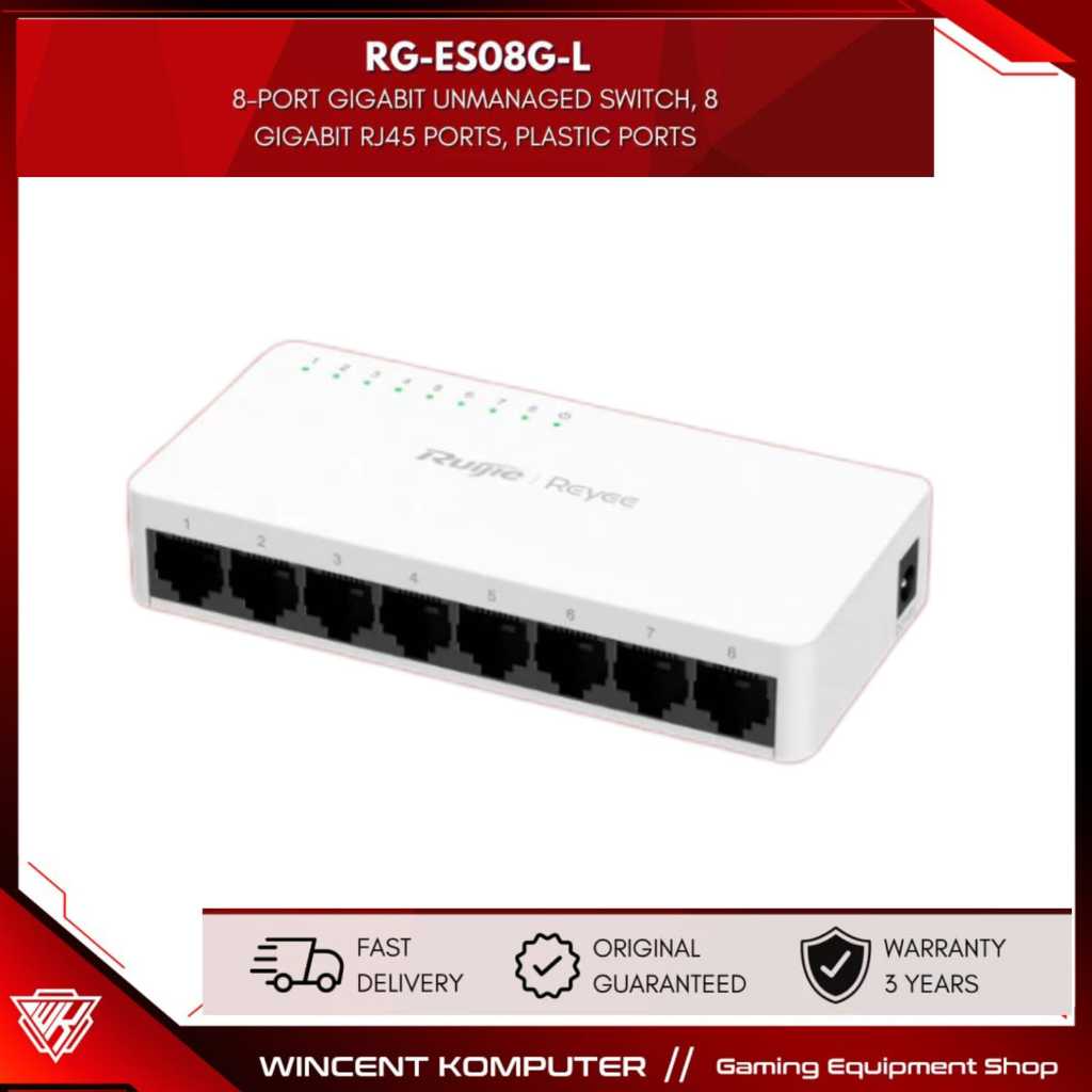 Jual Ruijie Reyee RG-ES08G-L switch hun 8-Port 10/100/1000 Mbps ...