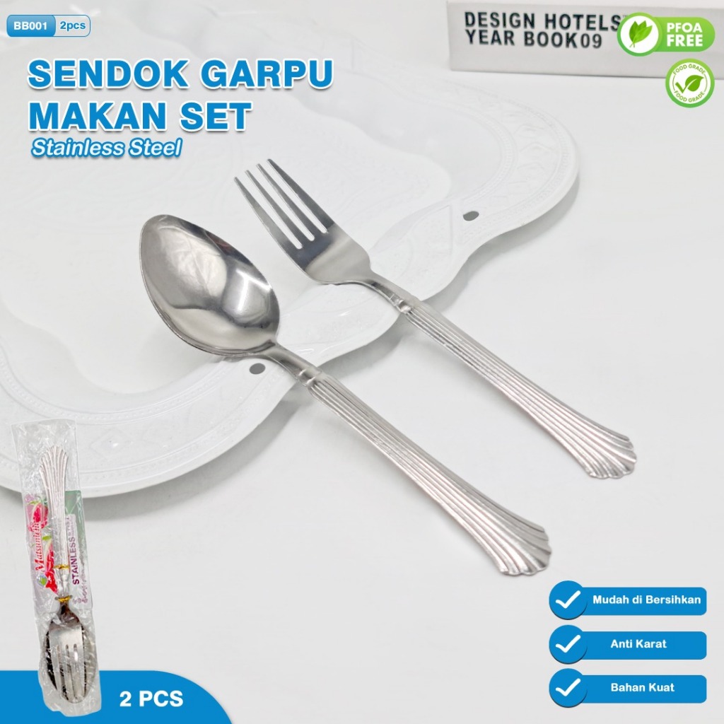 Jual SENDOK DAN GARPU MAKAN SET STAINLESS SENDOK MAKAN GARPU MAKAN ISI ...