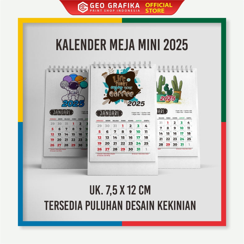 Jual Kalender Meja Mini Kalender Duduk Mini Tahun 2025 - Geo Grafika ...