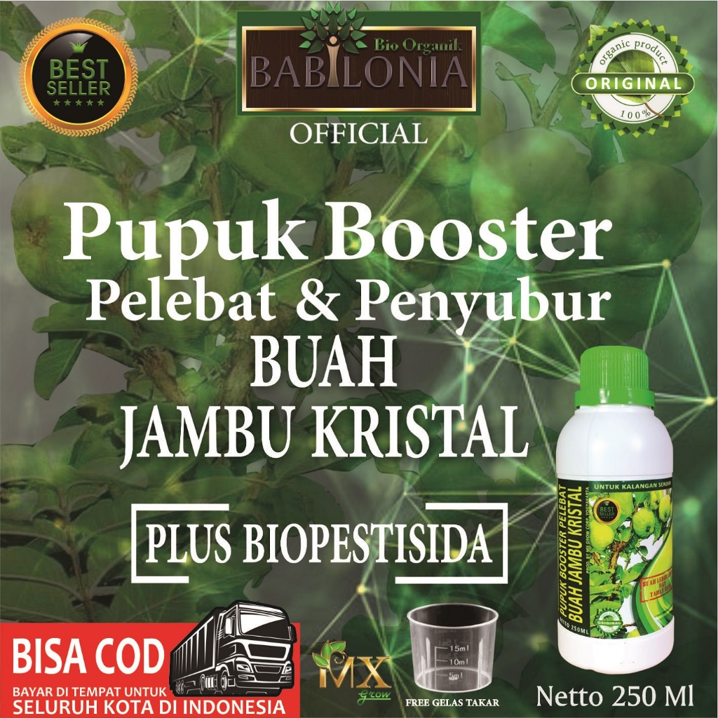 Jual Booster Pupuk Organik Cair Penyubur dan Pelebat JAMBU KRISTAL 250 ml / Pupuk Booster JAMBU ...
