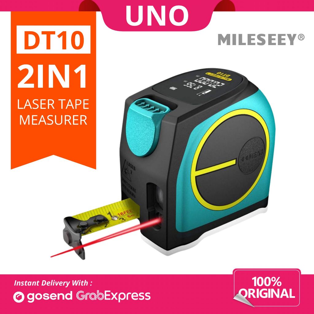 Jual Mileseey DT10 Laser Tape Measure 2-in-1 Digital Laser Rangefinder Steel Tape Ruler ...