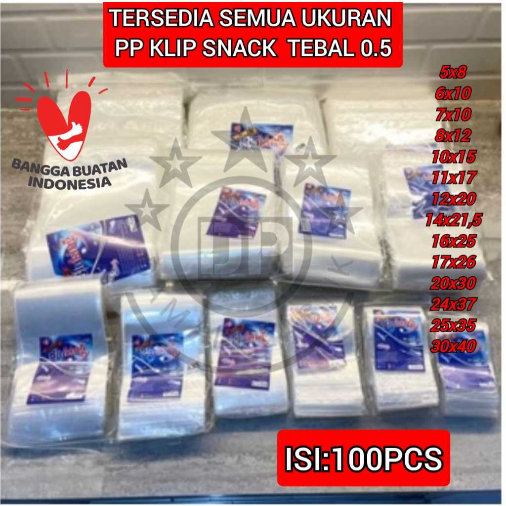 Jual Kantong Plastik Klip Snack PP Ziplock 100pcs Tebal 0.5 14x21.5 ...