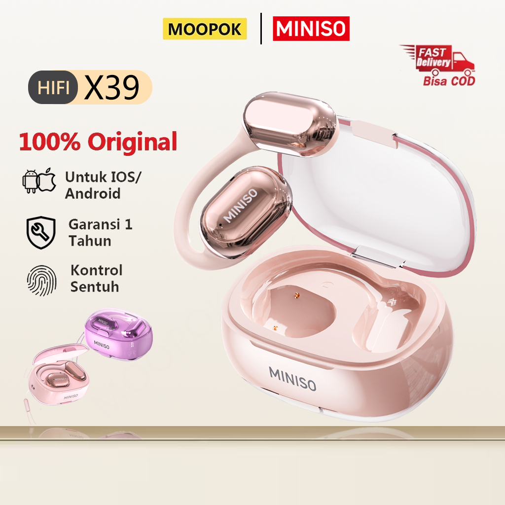 Jual MOOPOK X MINISO X39 OWS Wireless Headset Bluetooth 5.4 Bone ...