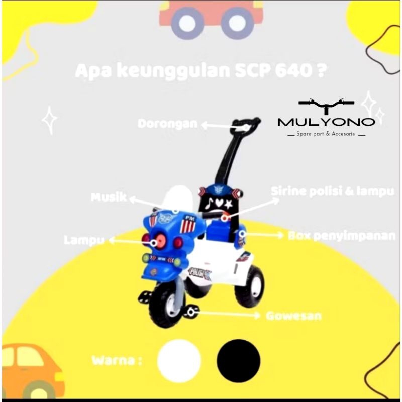 Jual Ride on Motor Polisi SCP 640 SHP | Shopee Indonesia
