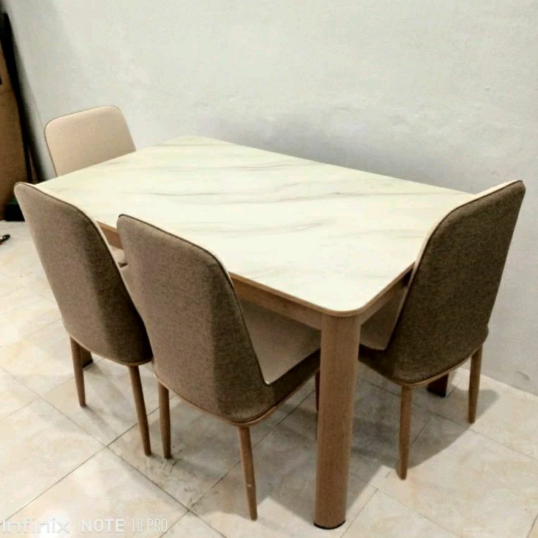 Jual Meja Makan Marmer Kaki Rata 130×80cm 4 Kursi | Shopee Indonesia