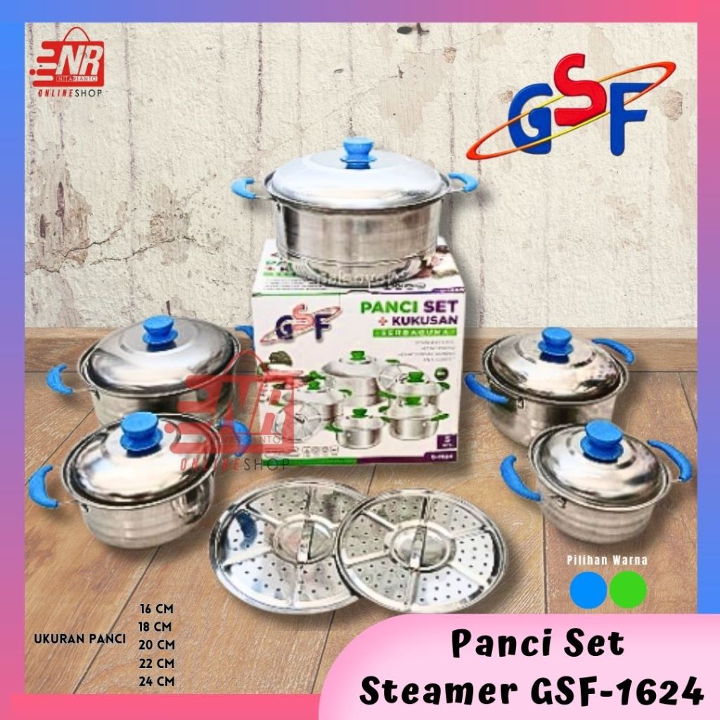 Jual Panci Set Steamer Kukusan GSF - 1624 - Panci Set Stainless - Panci ...