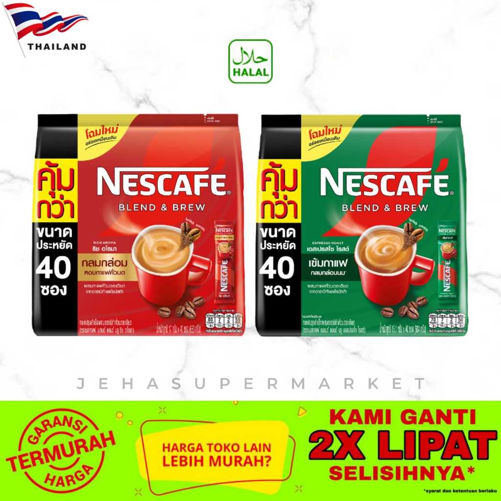 Jual ⭐ KOPI INSTANT THAILAND ⭐ Nescafe Coffee Blend & Brew HALAL 600gr ...
