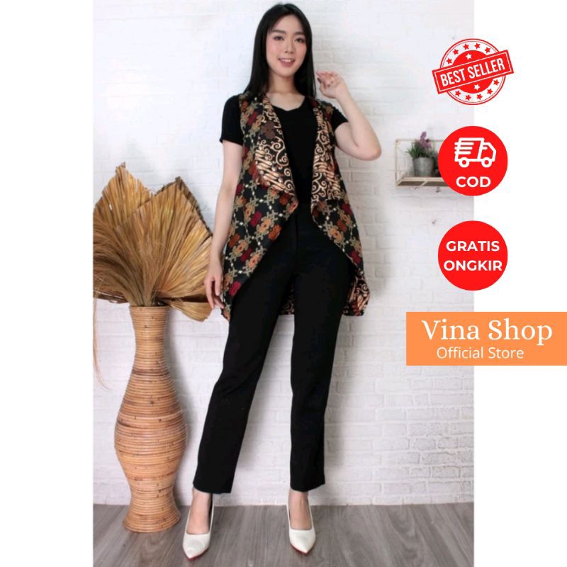 Jual Outer Rompi Batik Bolak Balik Hitam Putih | Shopee Indonesia