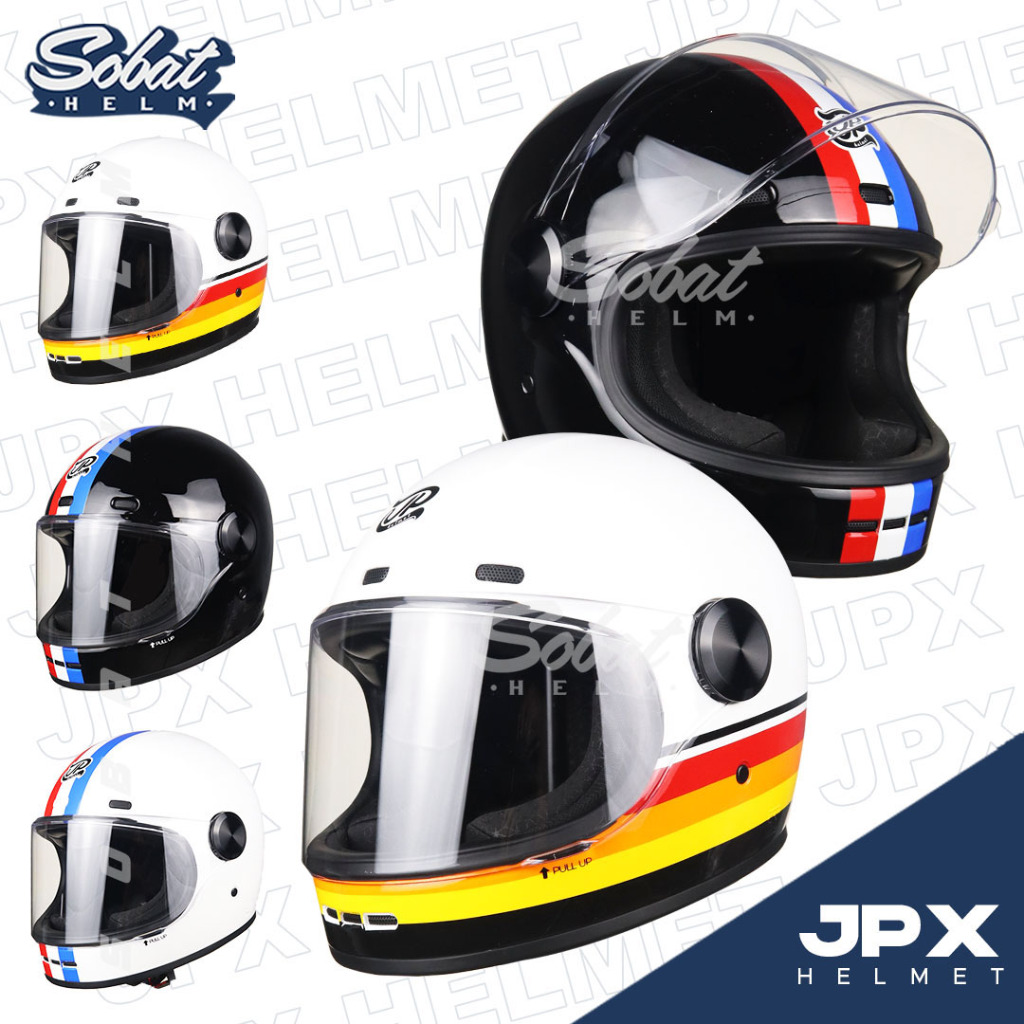 Jual Helm Retro JP ROKR Motif Helm Full Face SNI | Shopee Indonesia