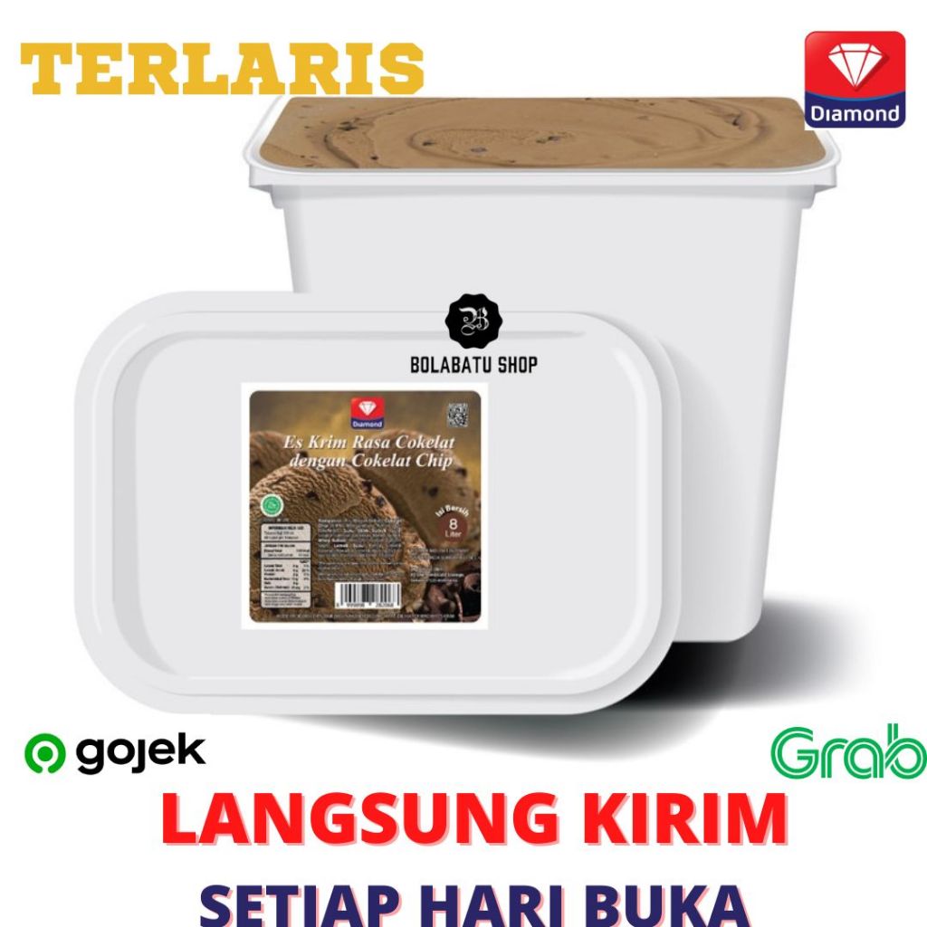 Jual Es Krim Cokelat Chocochips 8L Pail Diamond Langsung Kirim Bandung ...