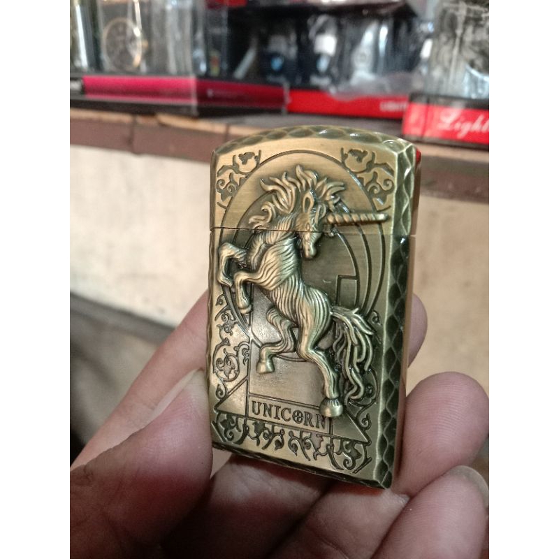 Jual korek api nyala las jet motif kuda ukir dan timbul | Shopee Indonesia