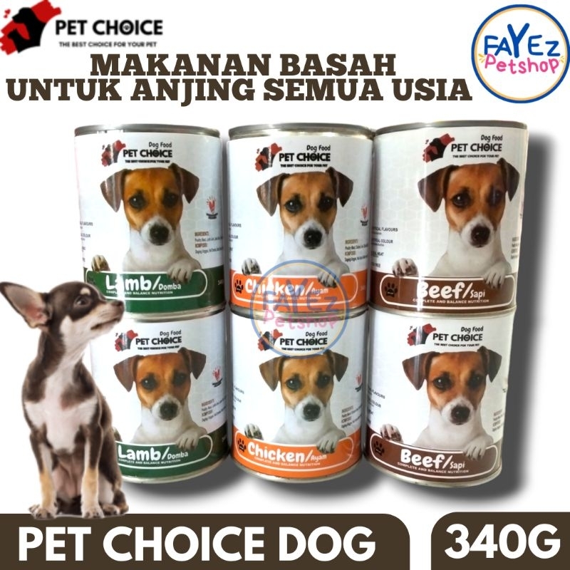 Jual Pet choice dog wetfood 340g (makan basah untuk anjing semua usia dan ras) | Shopee Indonesia
