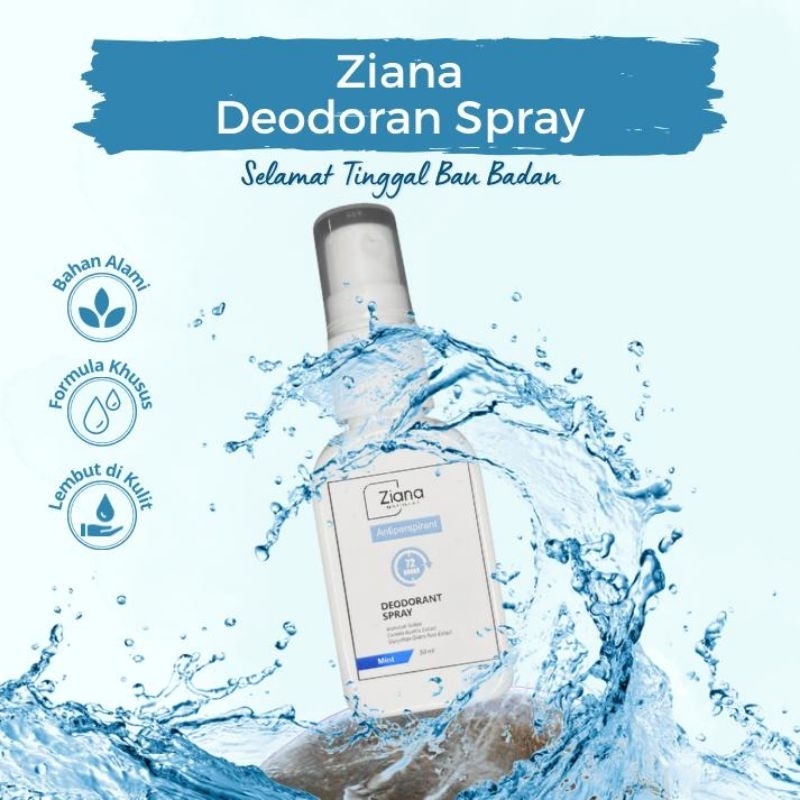 Jual ZIANA DEODORAN SPRAY 1 PAKET ISI 3 PCS 30ml | Shopee Indonesia