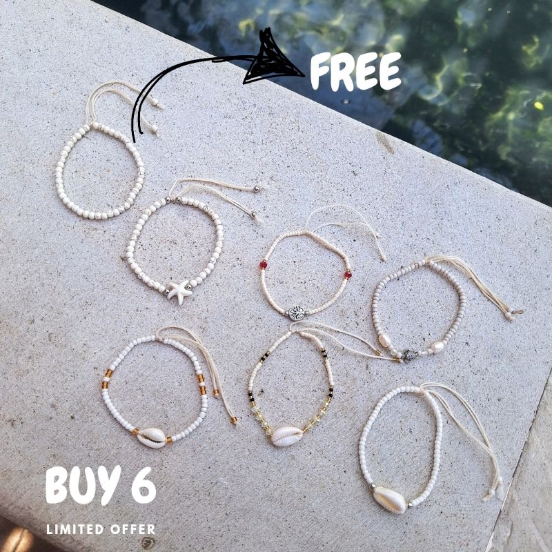 Jual CREAMY SERIES Gelang Simple 1 Warna Cream Gelang Tangan Kerang ...