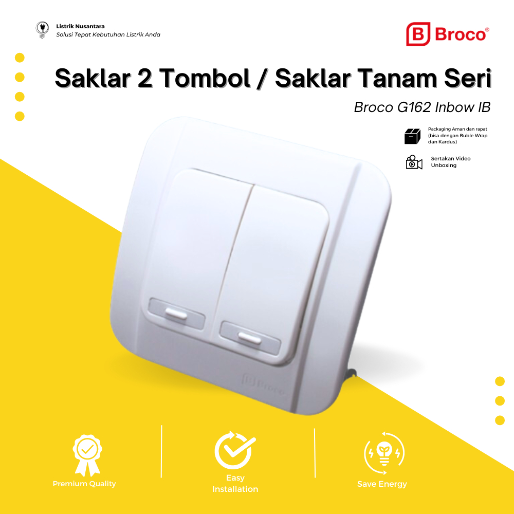 Jual Saklar Isi 2 Tombol / Saklar Tanam Seri Putih / Broco Galleo ...