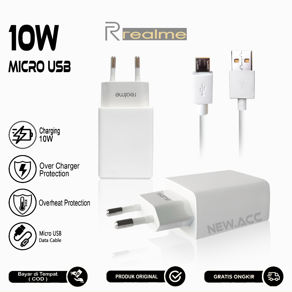 Jual Charger Realme Original C30 C30s C31 C33 Narzo 50i Prime 10watt ...