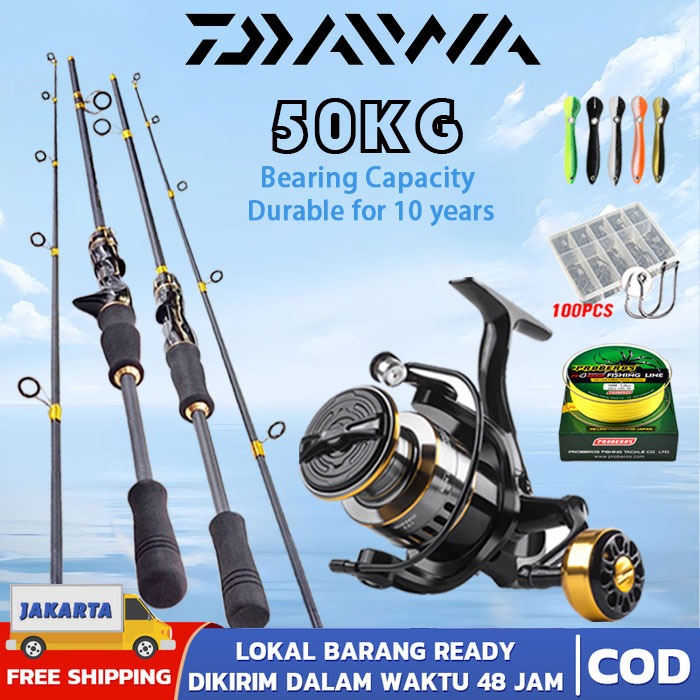 Jual DAIWA Joran Pancing 1 set murah Spinning Rod Portabel Tegek Set Kuat Power Pancing Reel Set ...